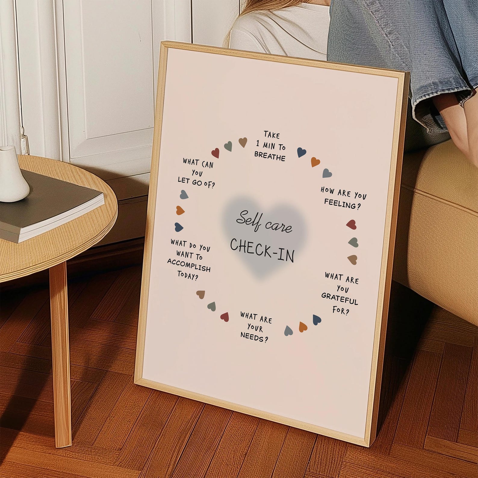 Self Care Check in Printable, Mental Health Poster, Therapy Office ...