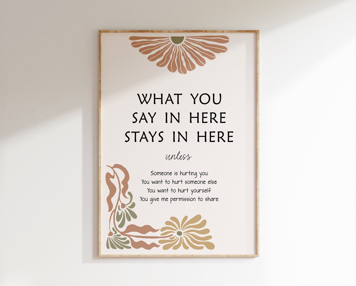 What You Say in Here Stays in Here, Confidentiality Poster, Psychology ...