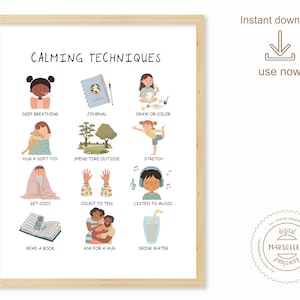 Feelings Poster, Emotions Chart for Kids, Calming Techniques, Calming ...