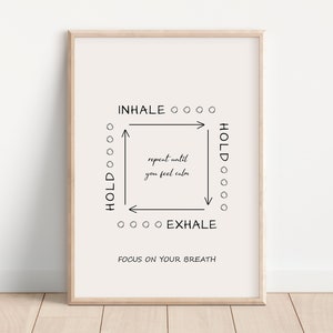Mindful Breathing Poster, Grounding Exercises, Box Breathing Technique ...