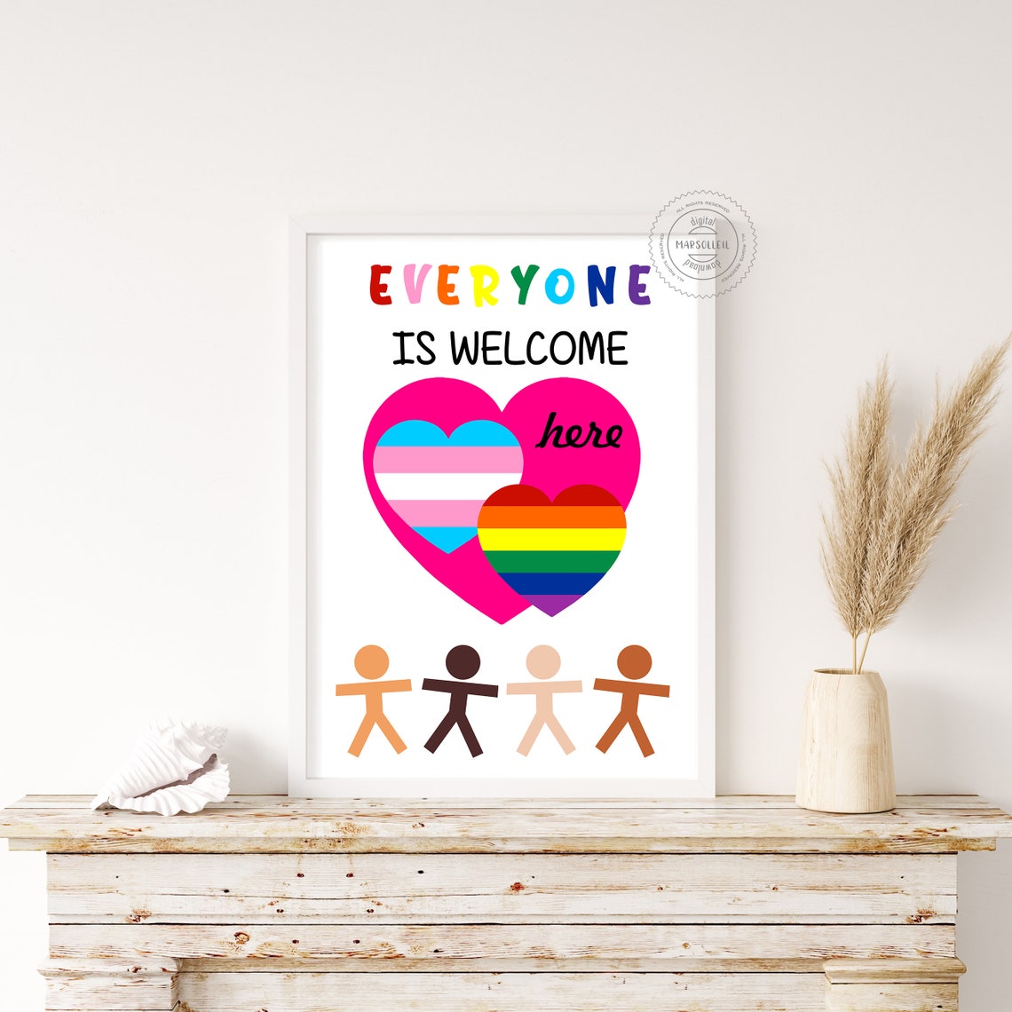 Everyone is Welcome Here Poster Classroom Decor Diversity - Etsy