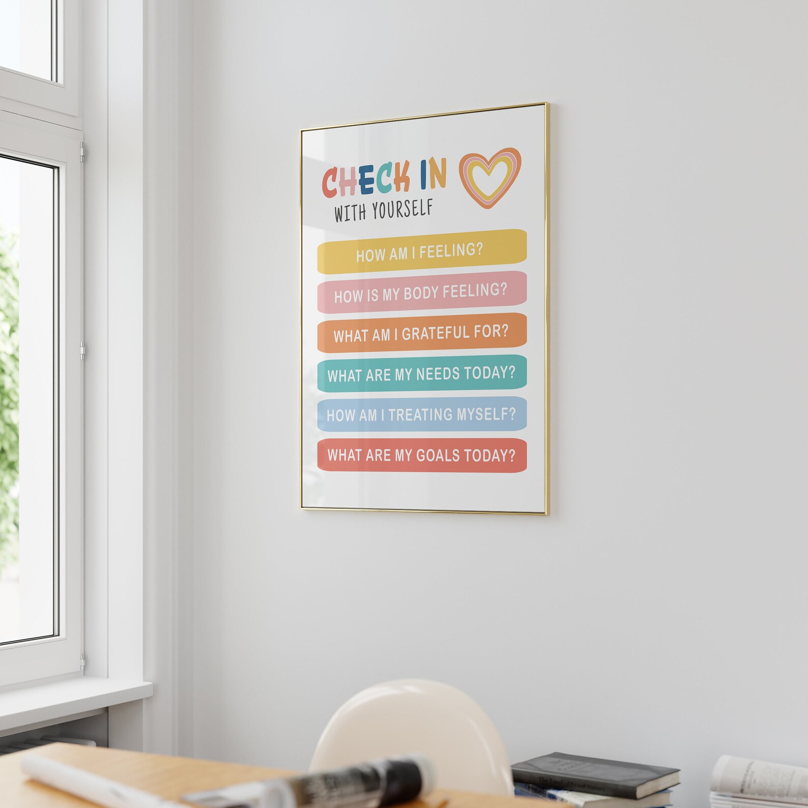 Check in With Yourself Poster, Mental Health Check In, Daily Checklist ...