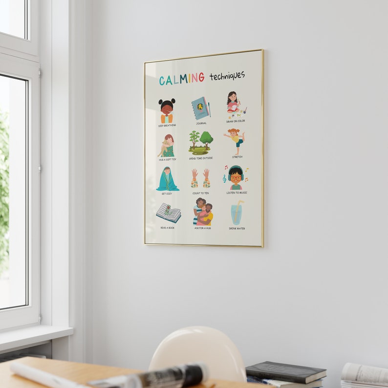 Calming Techniques Poster, Coping Skills for Kids, Calm Corner, School ...