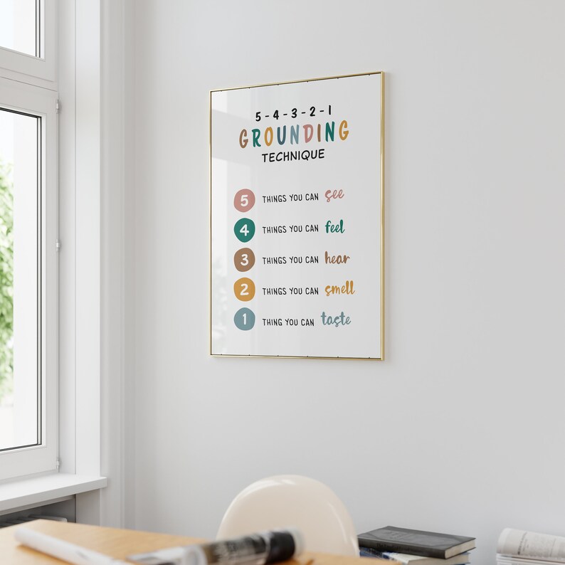 Anxiety Grounding, Classroom Posters, Grounding Exercises, School ...