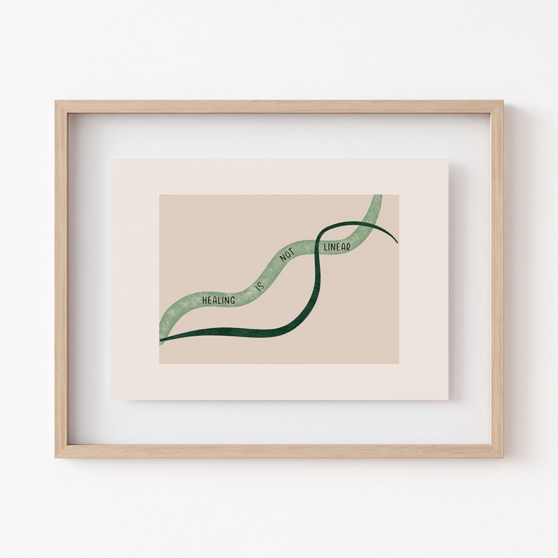Healing is Not Linear, Mental Health Poster, Healing Printable Wall Art ...