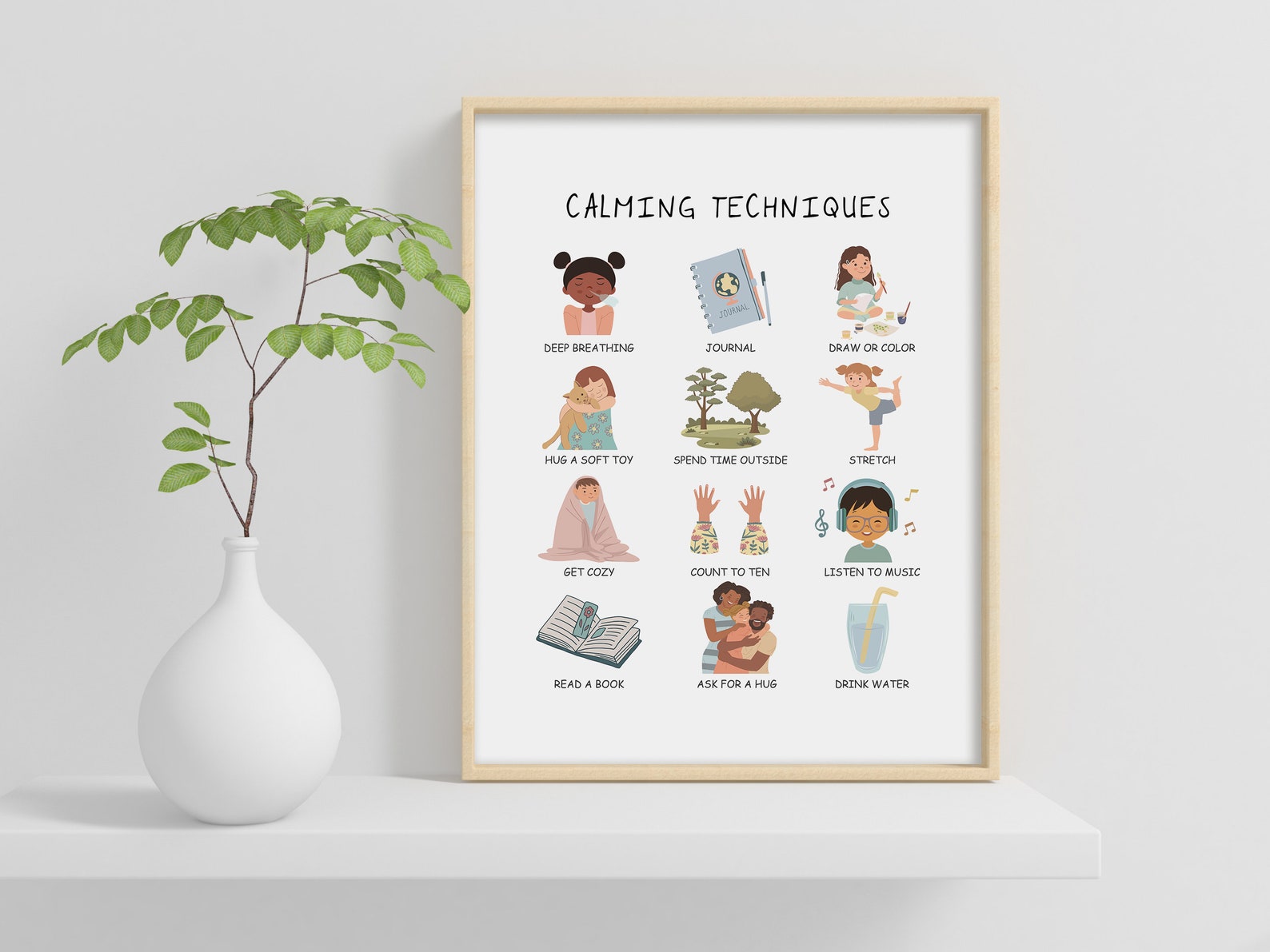 Calming Strategies Poster Coping Skills for Kids Calm - Etsy