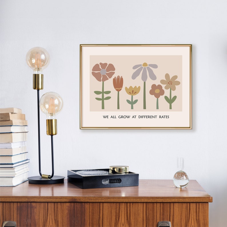 Mental Health Poster, We All Grow at Different Rates Printable, Therapy ...