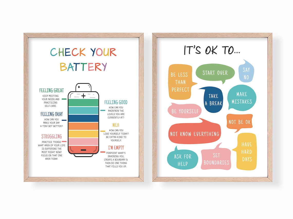 Set of 12 Psychology Prints for Kids Emotions Poster Mental - Etsy