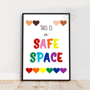 Safe Space Poster Classroom Decor Diversity Inclusion | Etsy