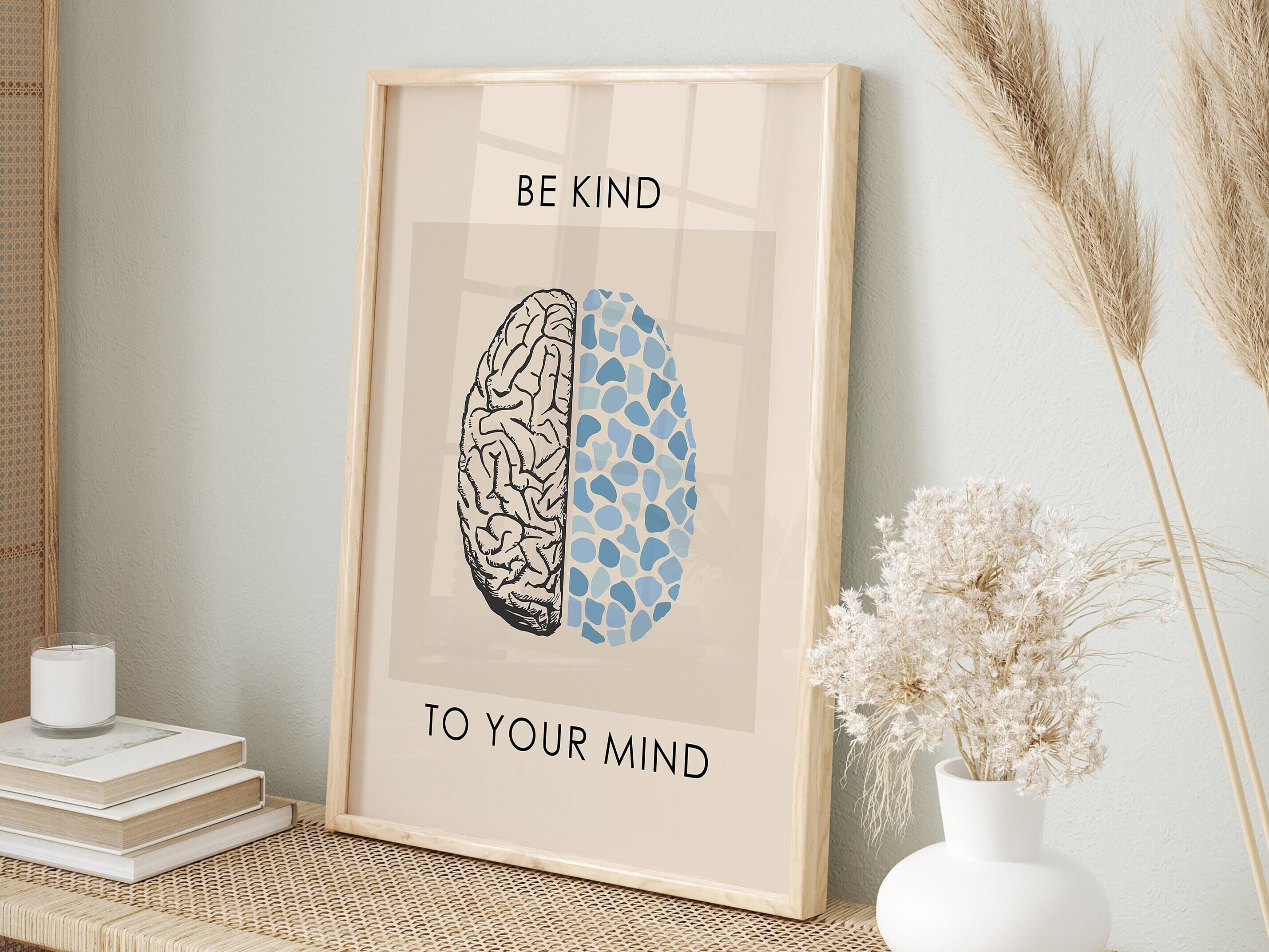 Be Kind to Your Mind, Mental Health Poster, Therapy Office Decor ...