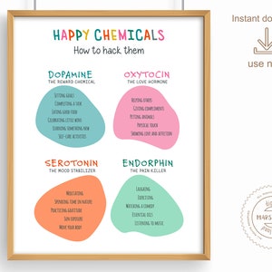 Happy Chemicals Poster Therapy Office Decor Happiness - Etsy