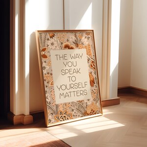 The Way You Speak to Yourself Matters, Vintage Mental Health Poster ...