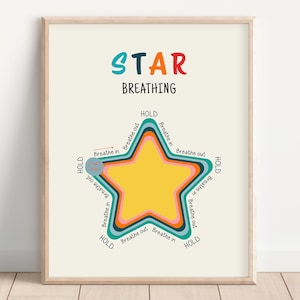 Breathing Exercises, Mindful Breathing Poster, Star Breathing, Anxiety ...