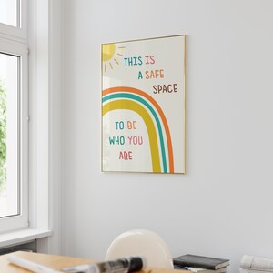 Safe Space Poster, Therapy Office Decor, Calm Corner, School Social ...