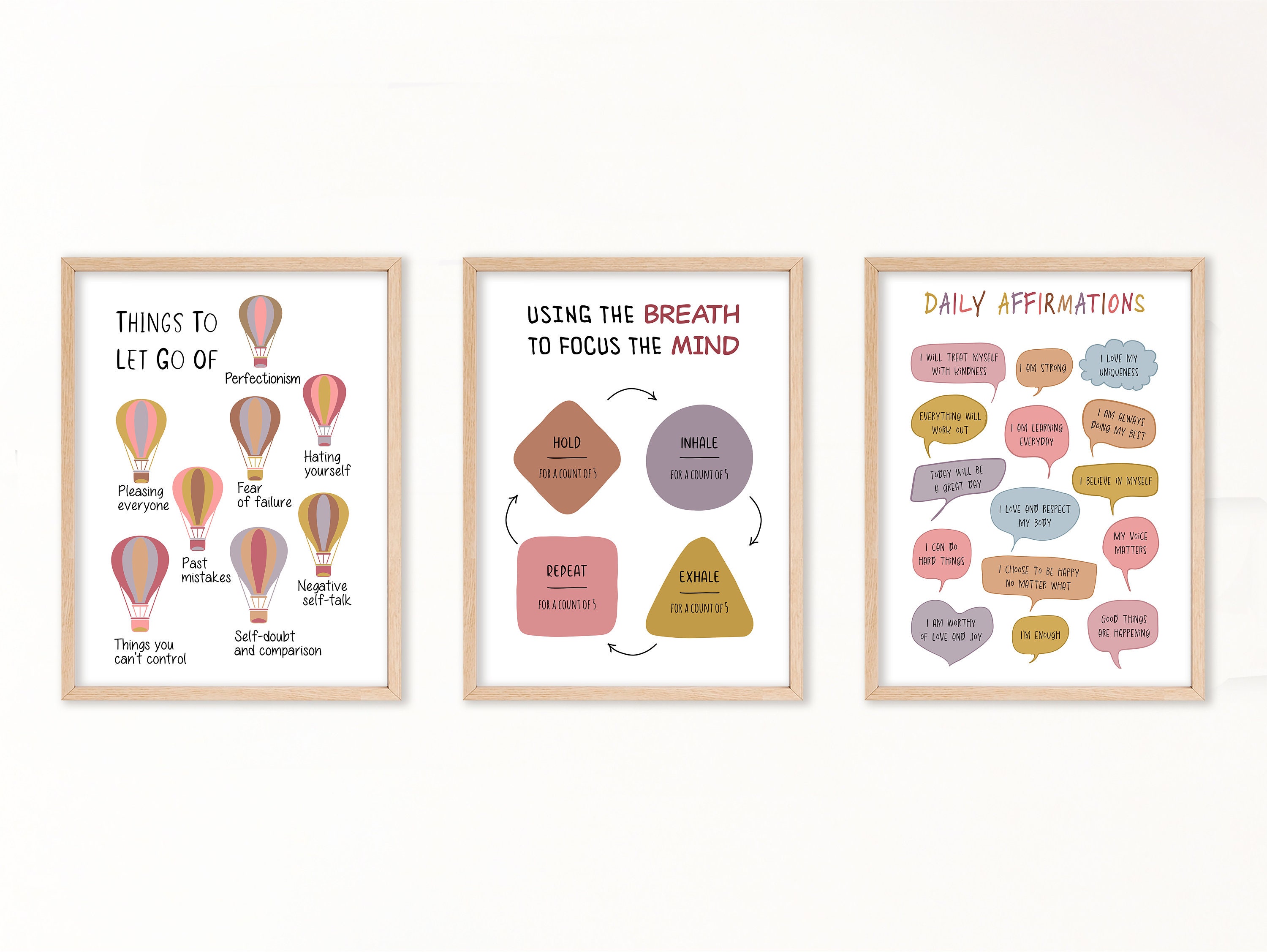 Mental Health Prints, Set of 18 Posters, Therapy Office Decor, Mental ...