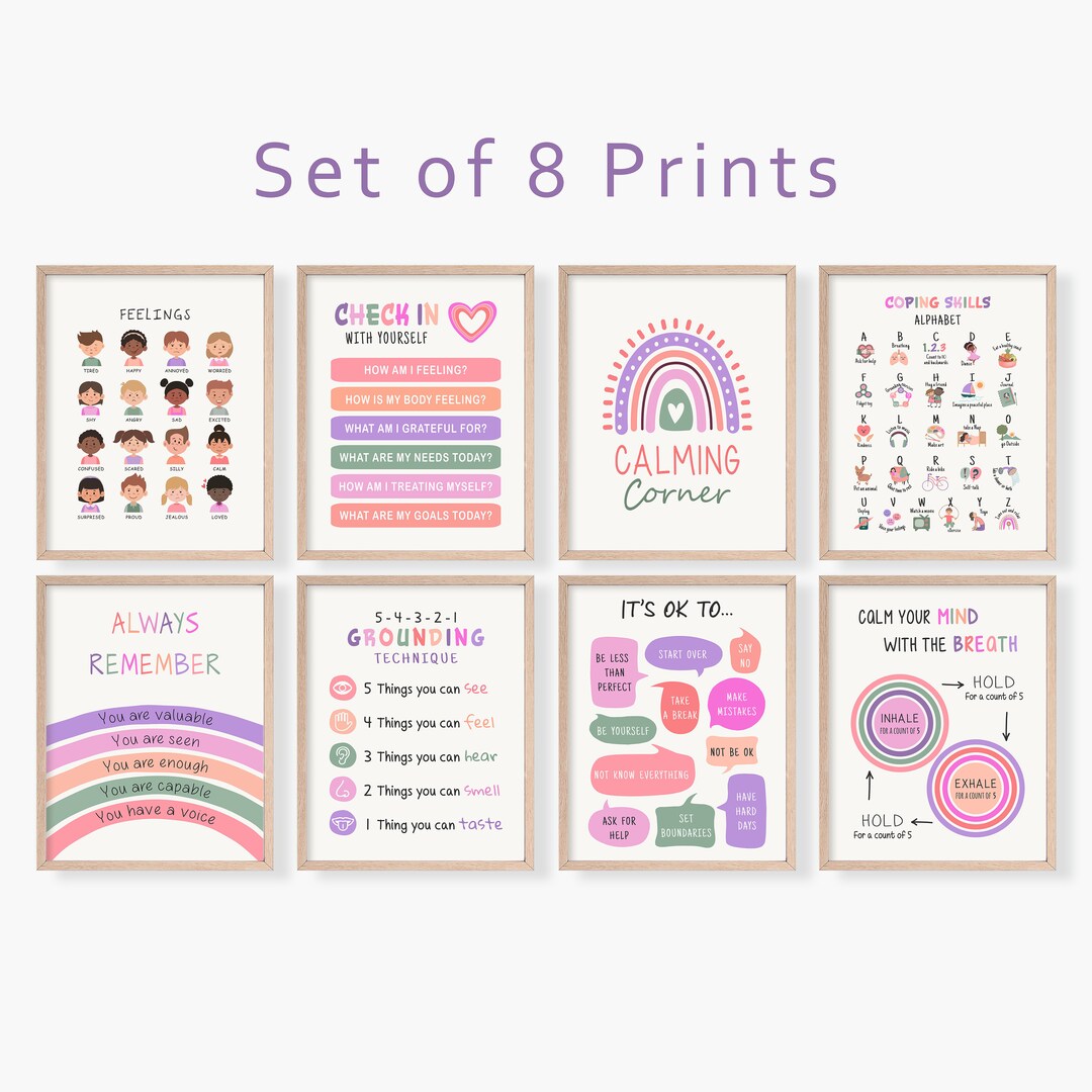 Posterset mit 8 Postern für Klassenzimmer-Dekor, Psychographie-Bündel ...