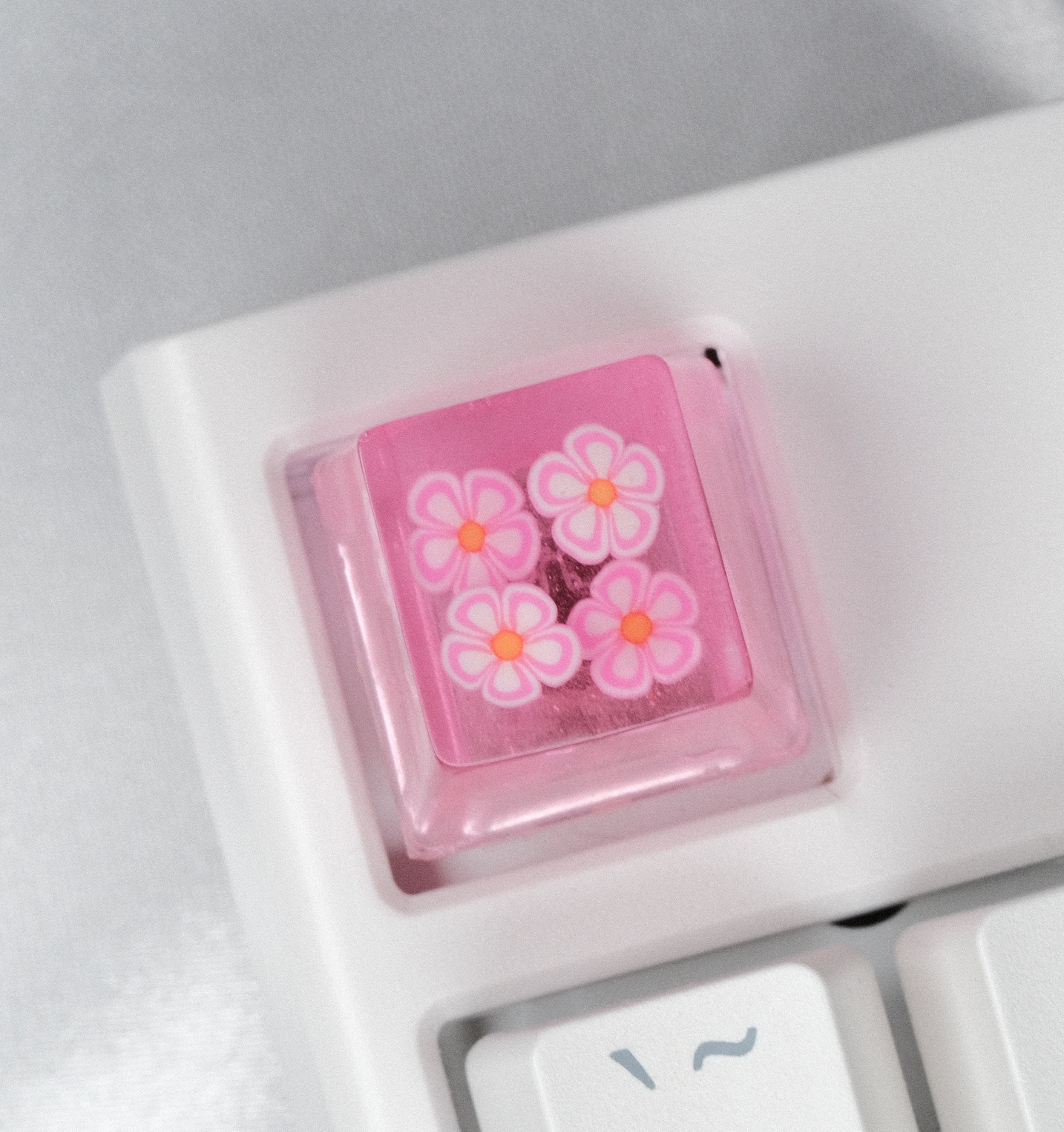 Pink Flower Resin Keycap - Etsy