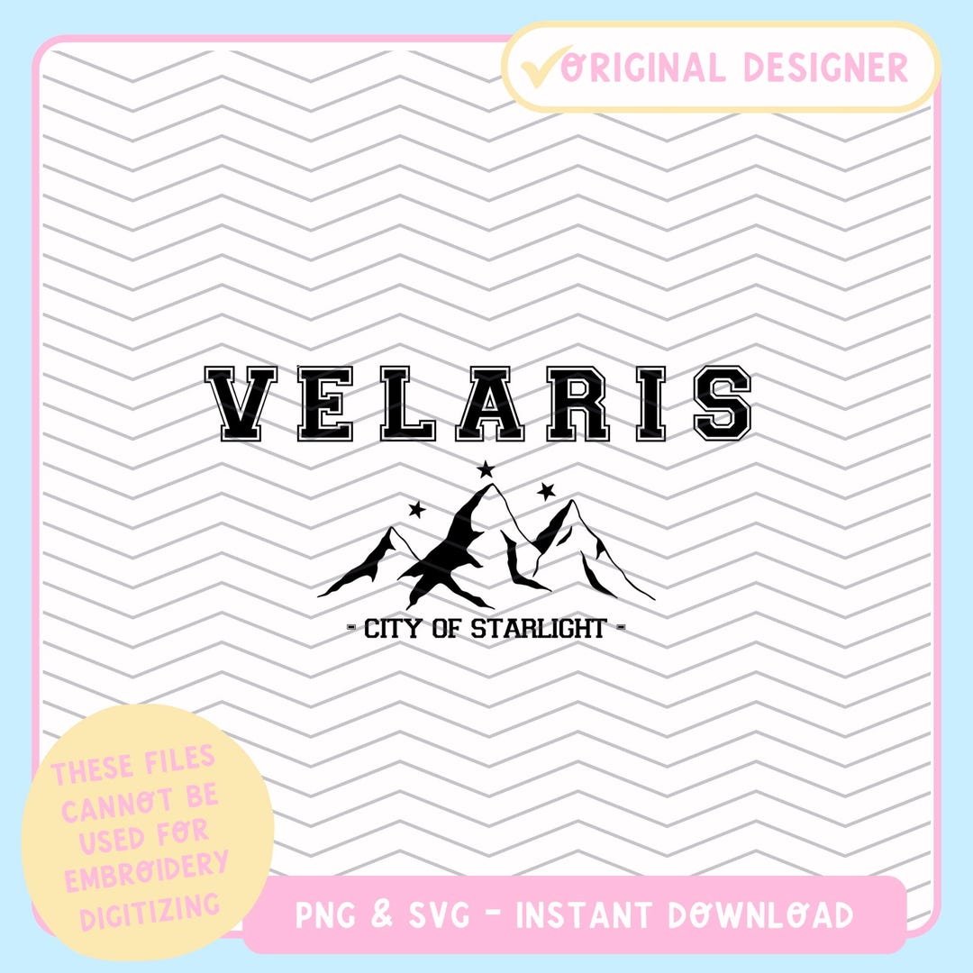 ACOTAR Inspired Velaris College Style Font | Svg | Png | Jpg | Pdf ...