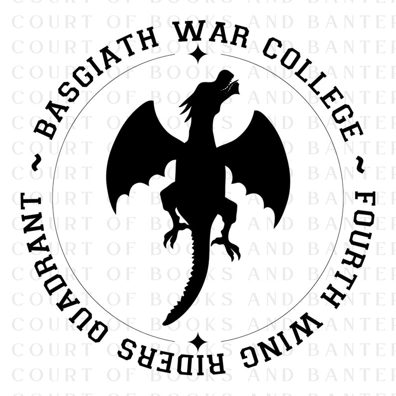 Fourth Wing Inspired SVG Basgiath War College PNG Dragon - Etsy
