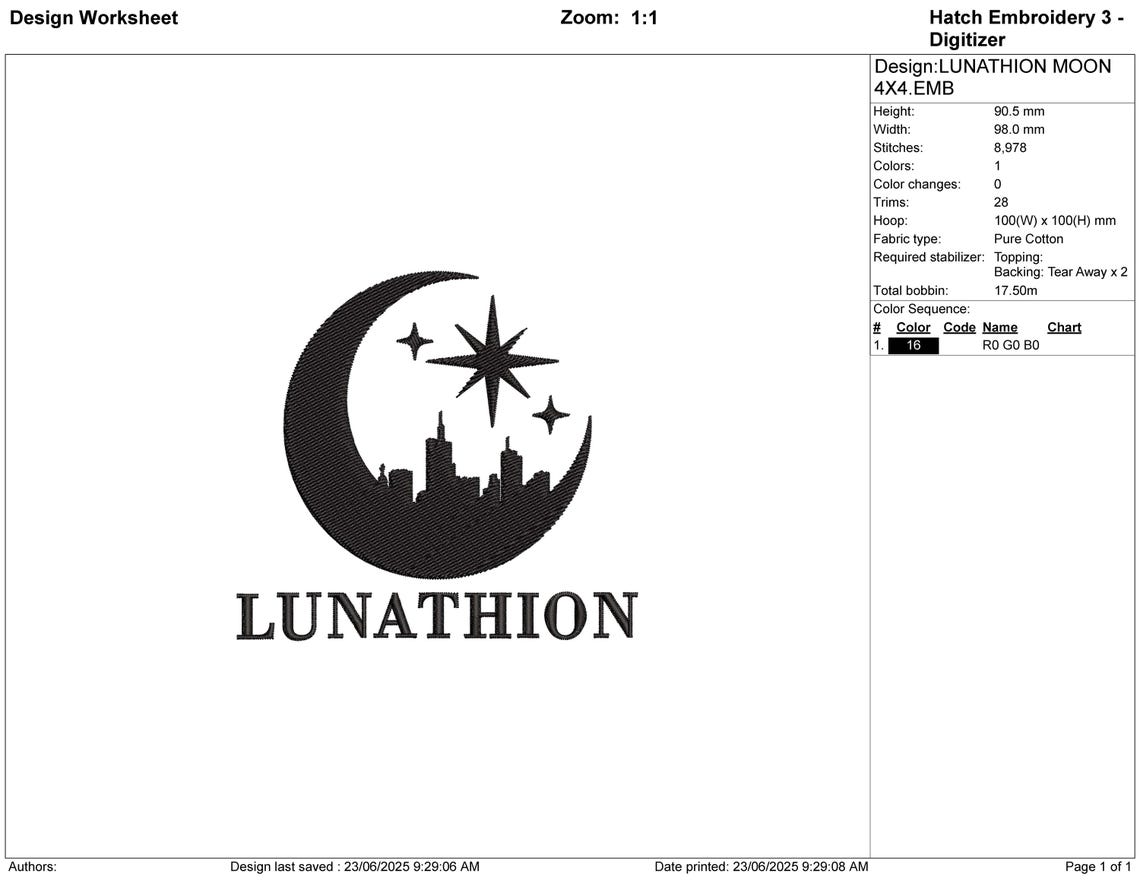 Machine Embroidery Design - Crescent City Inspired - Lunathion - Maas ...