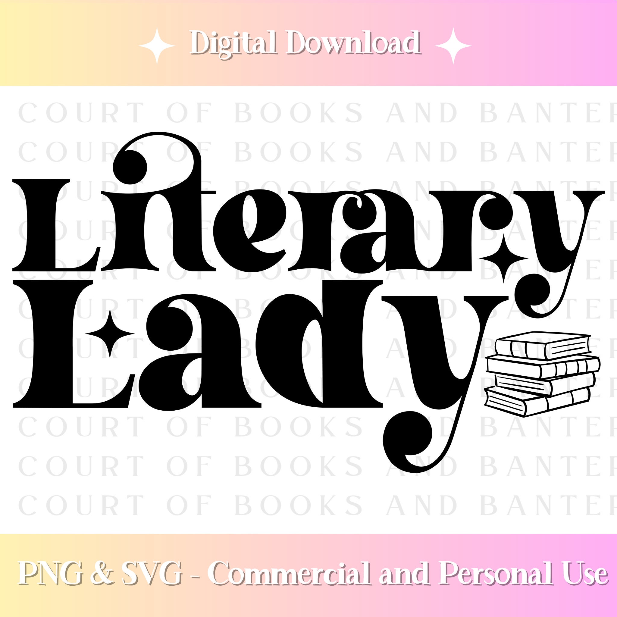Literary Lady Reader svg Png Booktok Bookish Designs - Etsy