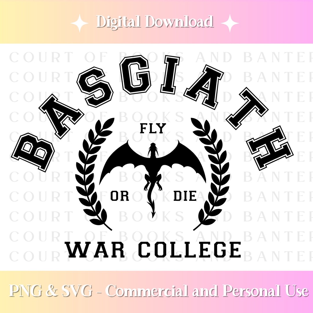 Fourth Wing Inspired SVG Basgiath War College PNG Dragon - Etsy UK