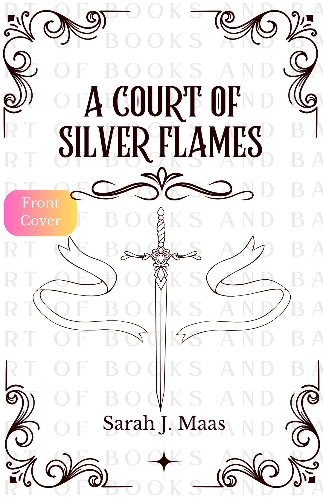 ACOTAR Bookbinding Cover Design PNG | A Court of Silver Flames | Vinyl ...