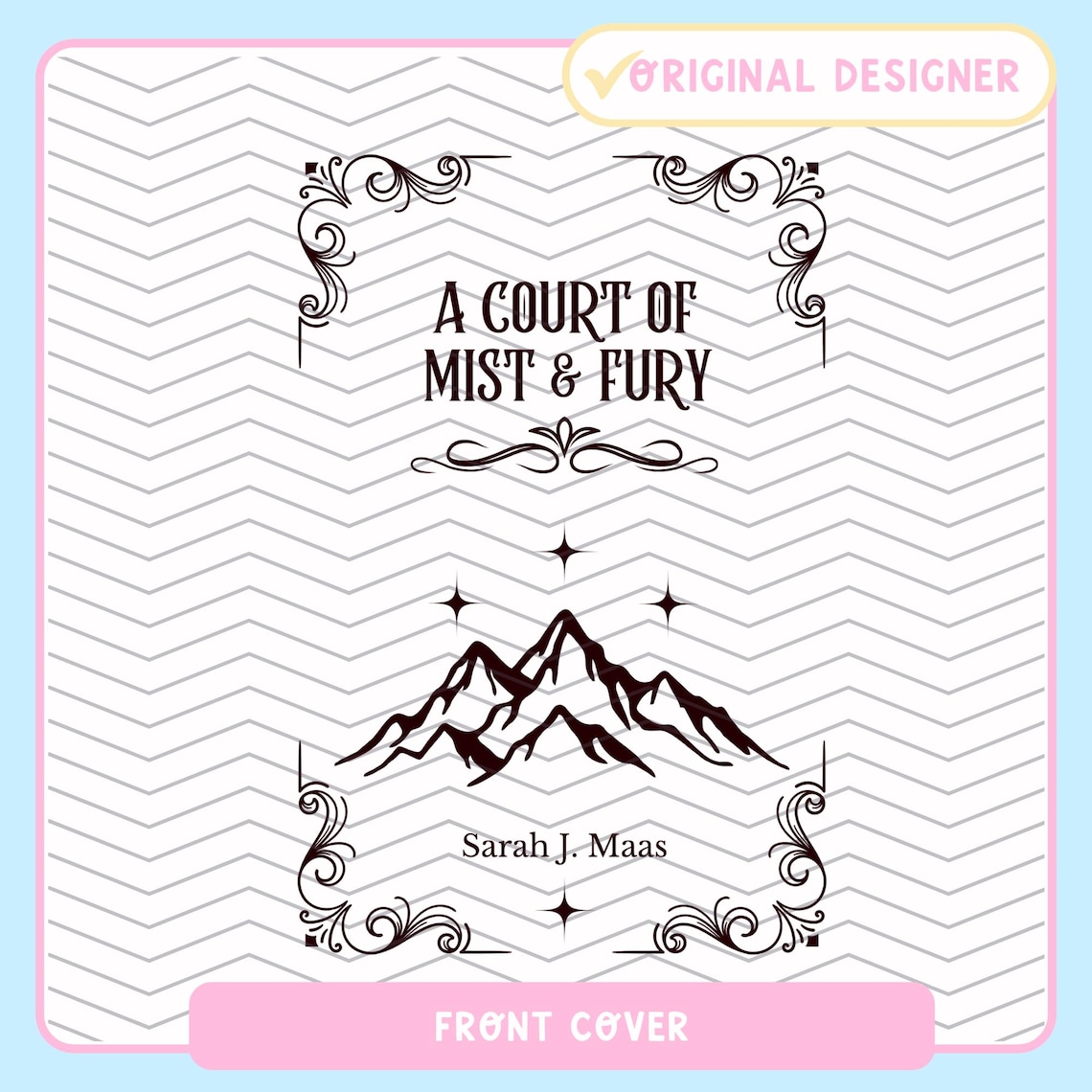 ACOMAF Bookbinding Cover Design PNG | A Court of Mist and Fury |vinyl ...