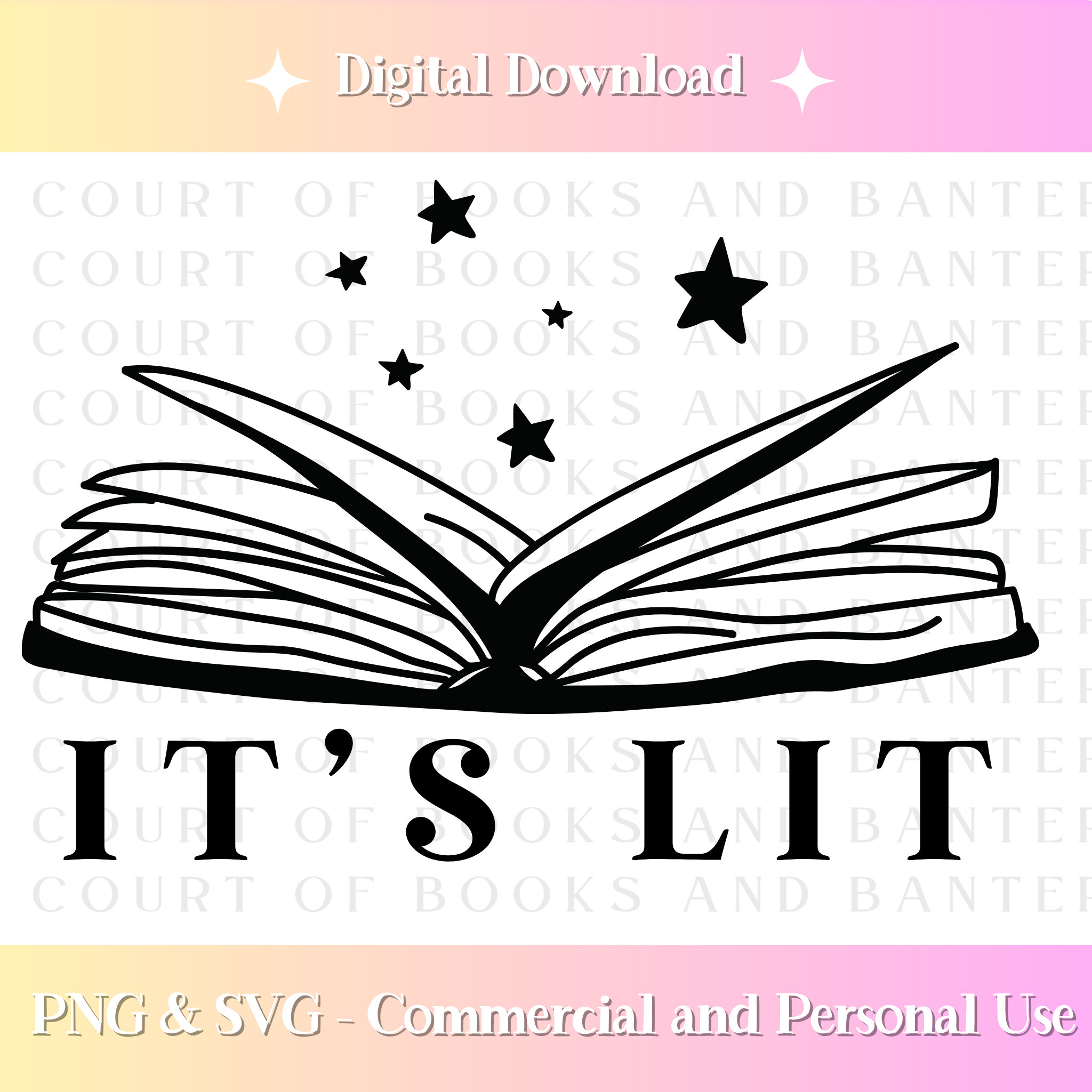 It's Lit Bookish Book Merch Svg Png Book Designs - Etsy