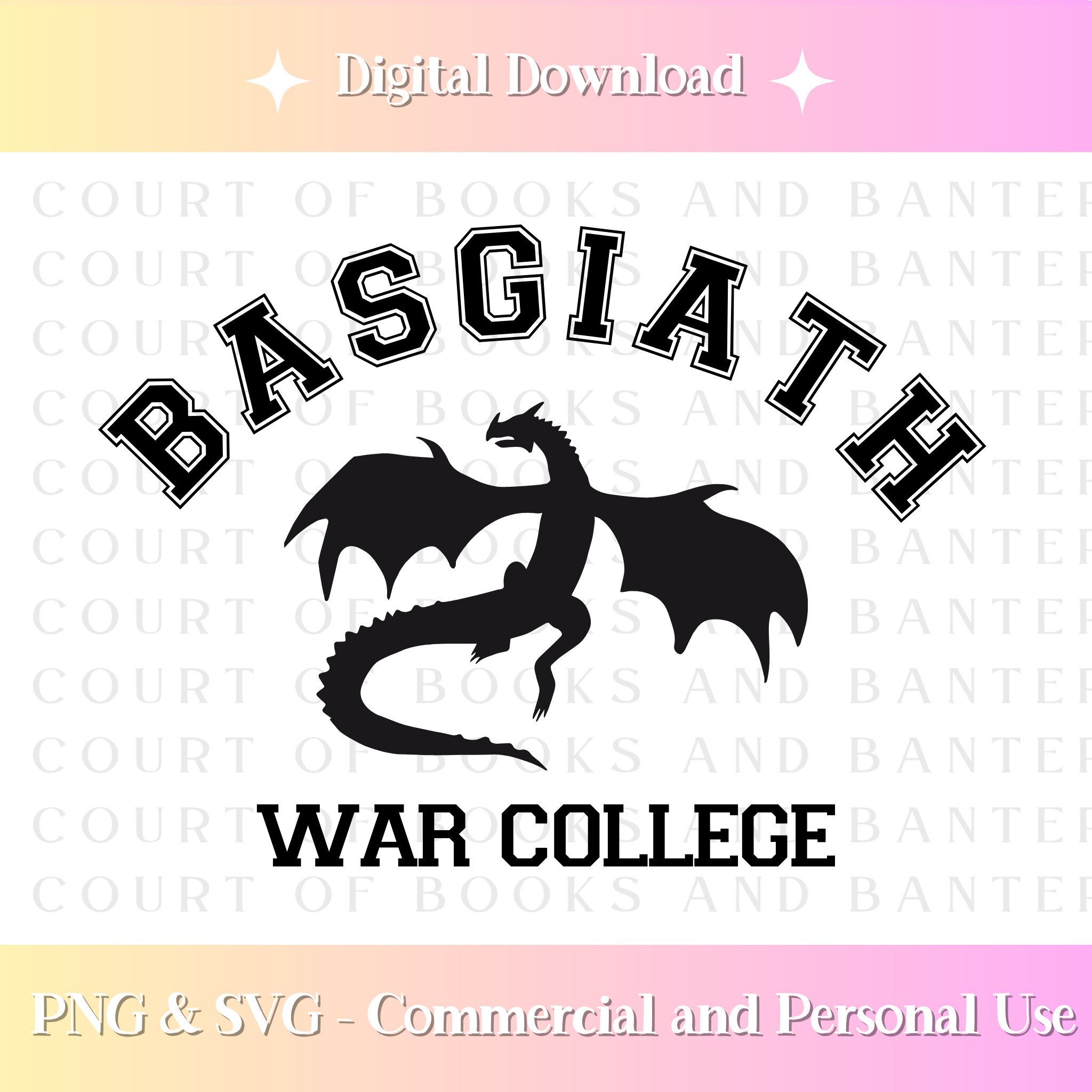 Fourth Wing Inspired SVG Basgiath War College PNG Dragon Riders ...