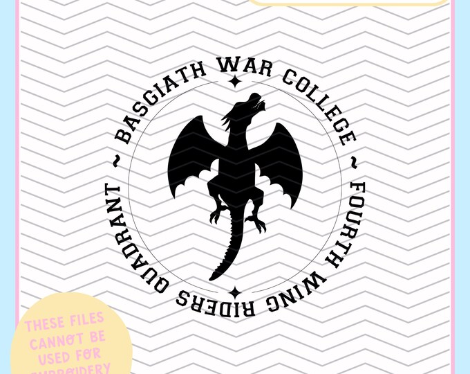Fourth Wing SVG Instant Downloads. Basgiath War College Crest Badge ...
