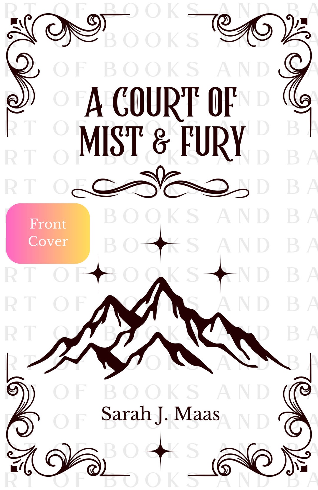 ACOMAF Bookbinding Cover Design PNG | A Court of Mist and Fury |vinyl ...