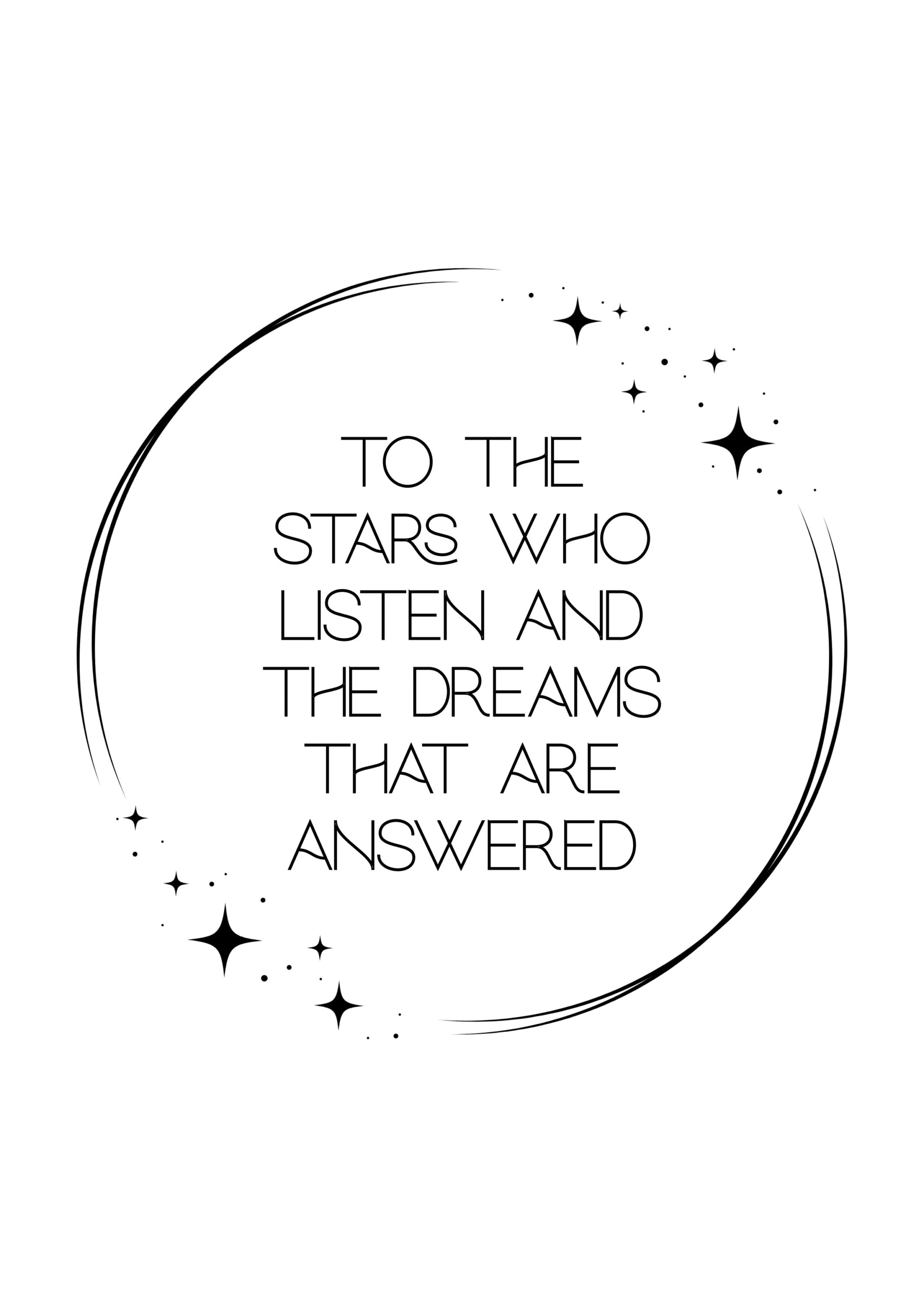ACOTAR Inspired to the Stars Who Listen Quote - Etsy