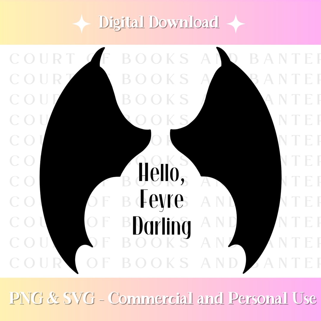 ACOTAR Inspired Rhysand Wings | Svg | Png | Jpg | Pdf | Cricut SVG File ...