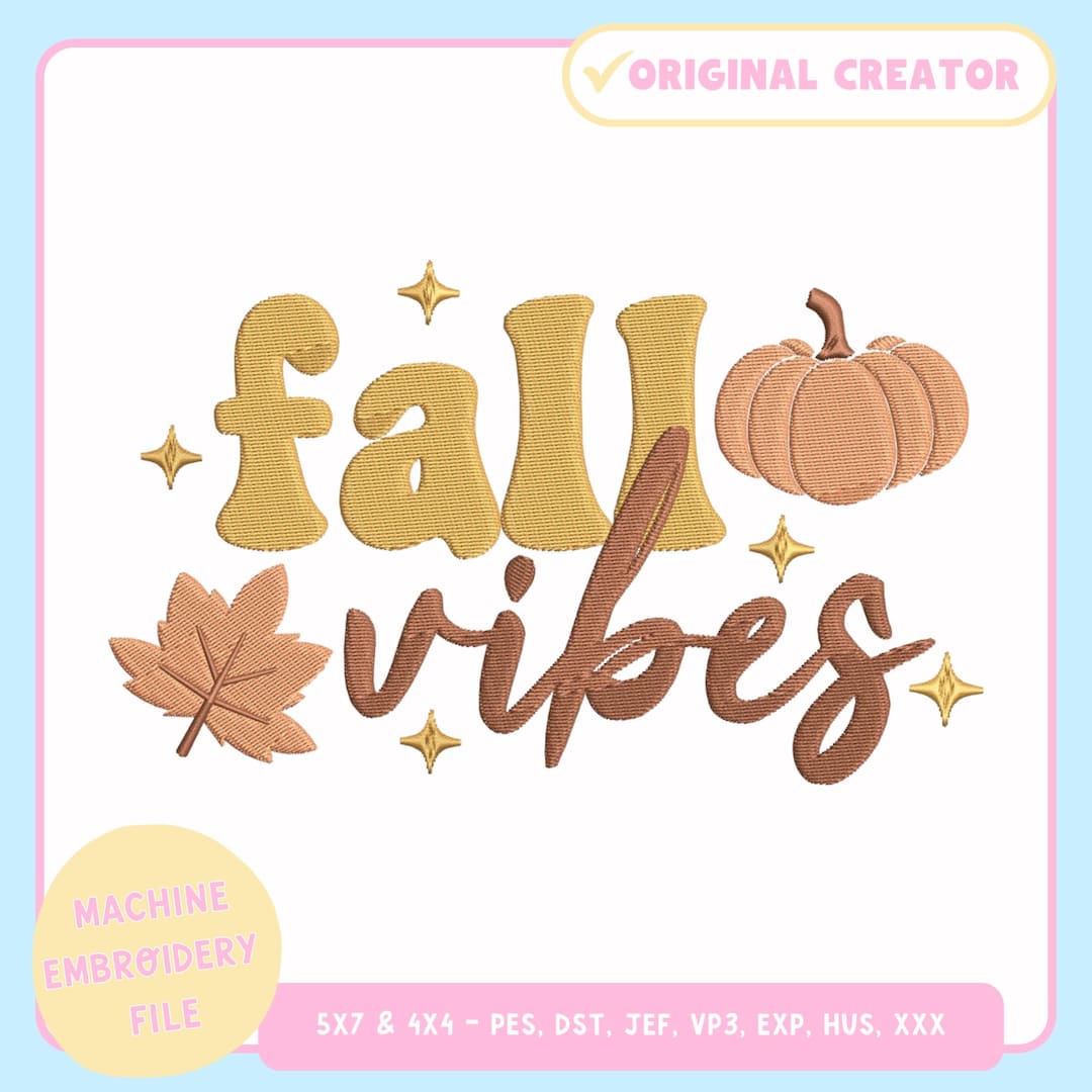 Machine Embroidery Design – Machine Embroidery File 4x4 5x7 Hoop – Fall ...