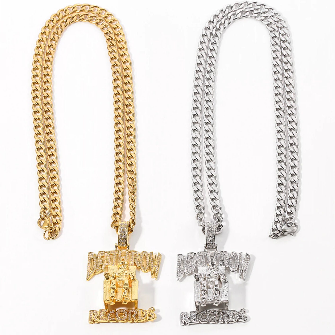 Death Row Records X King Ice OG Death Row Logo Necklace King Ice ... Death Row Records X King Ice OG Death Row Logo Necklace King Ice ...