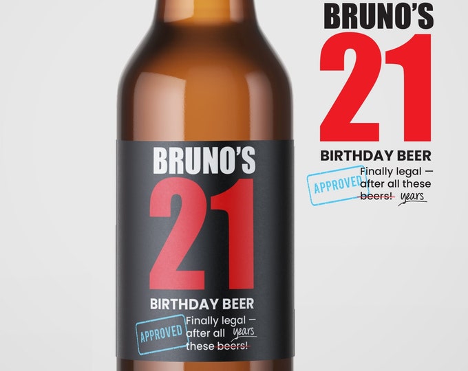 Personalized 'CHEERS & BEERS to 21 Years' Printable 21st Birthday Beer ...