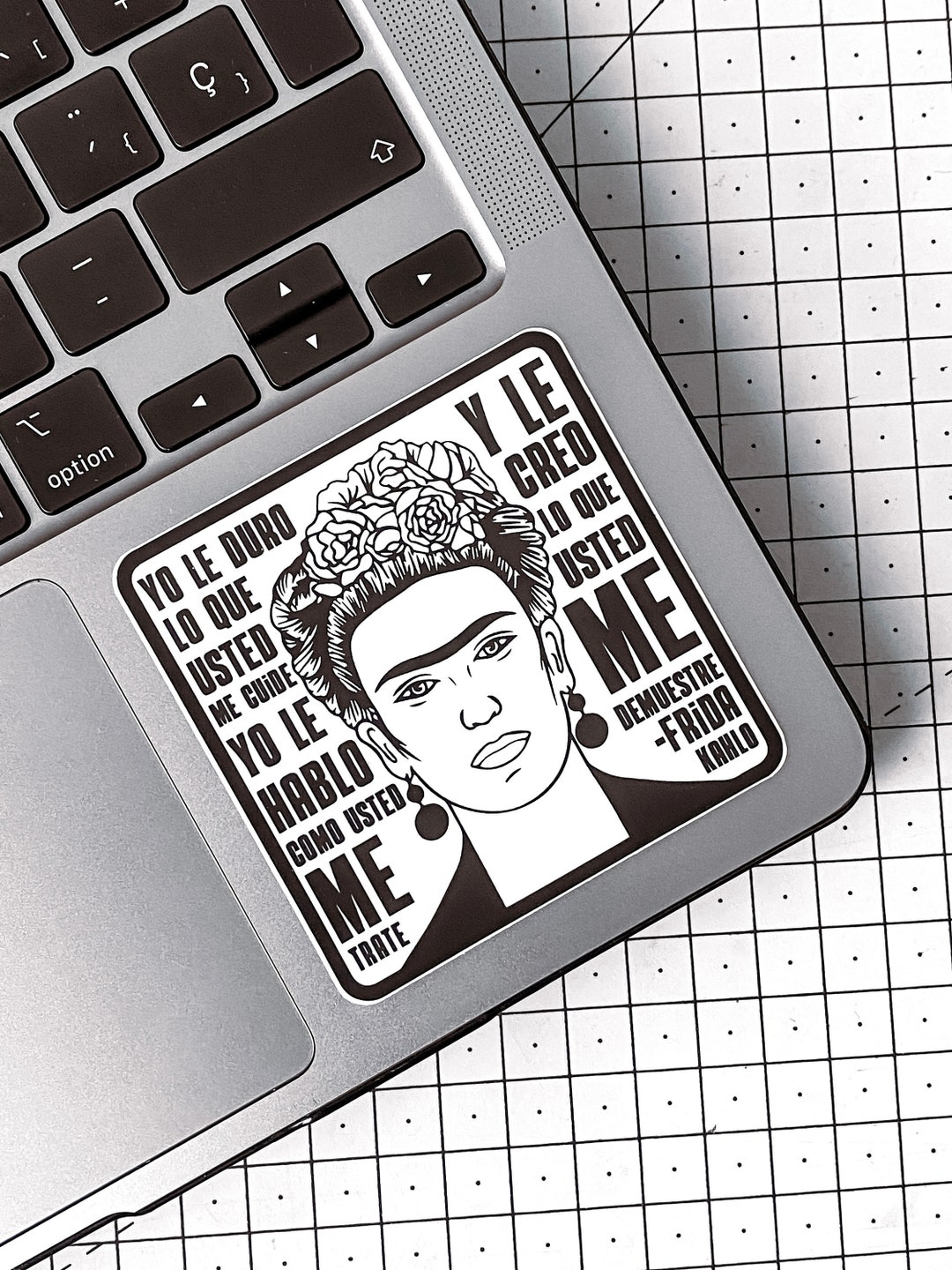 OUTLET · Frida Kahlo Sticker Illustration · Quote Square Sticker ...