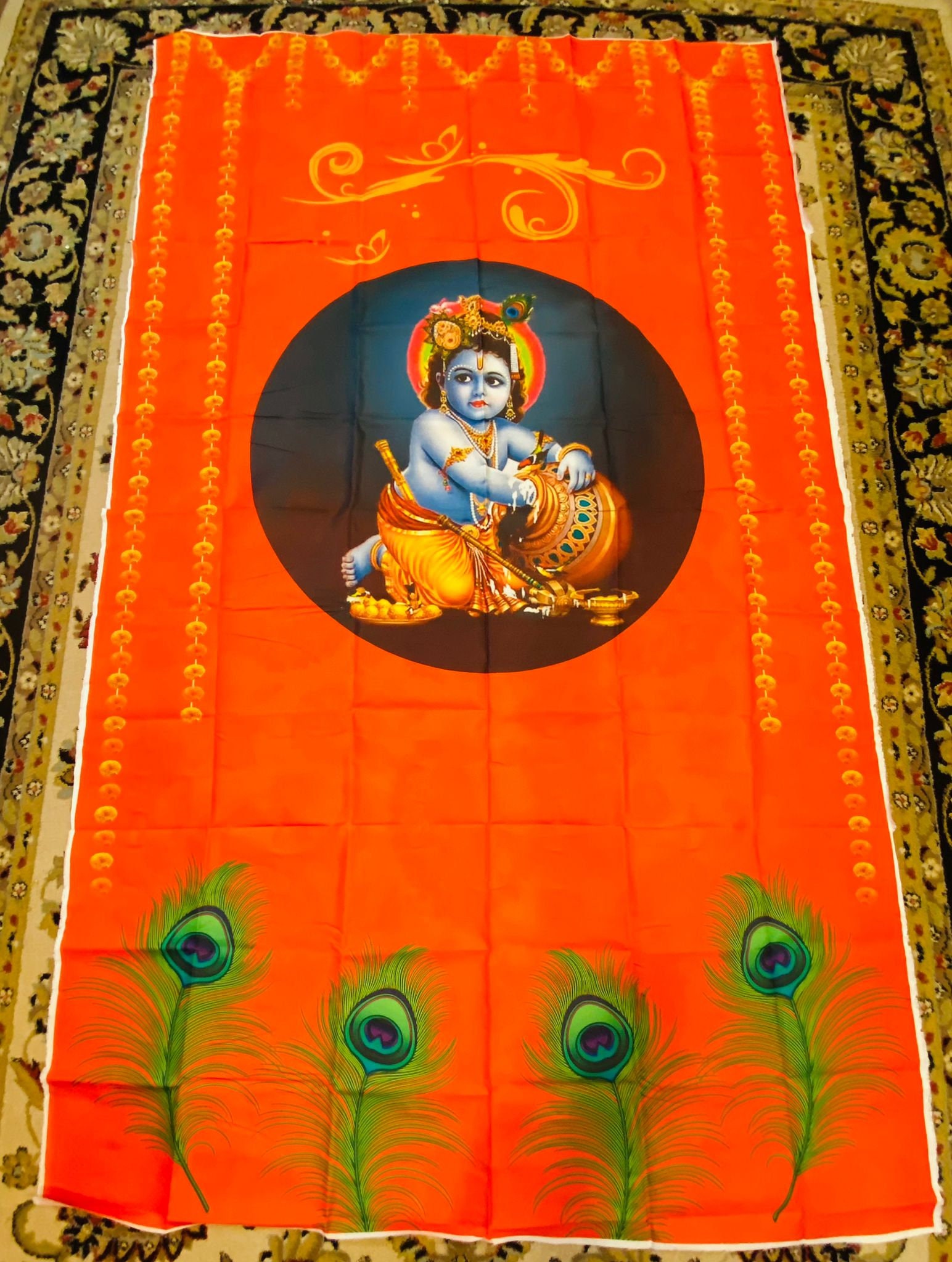 Little Krishna Print Backdrop, Indian Pooja Decor - Etsy
