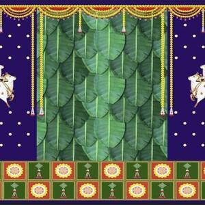 Indian Pooja Backdrop Pictures Vinayagar / Durga Devi / Banana Leaf ...