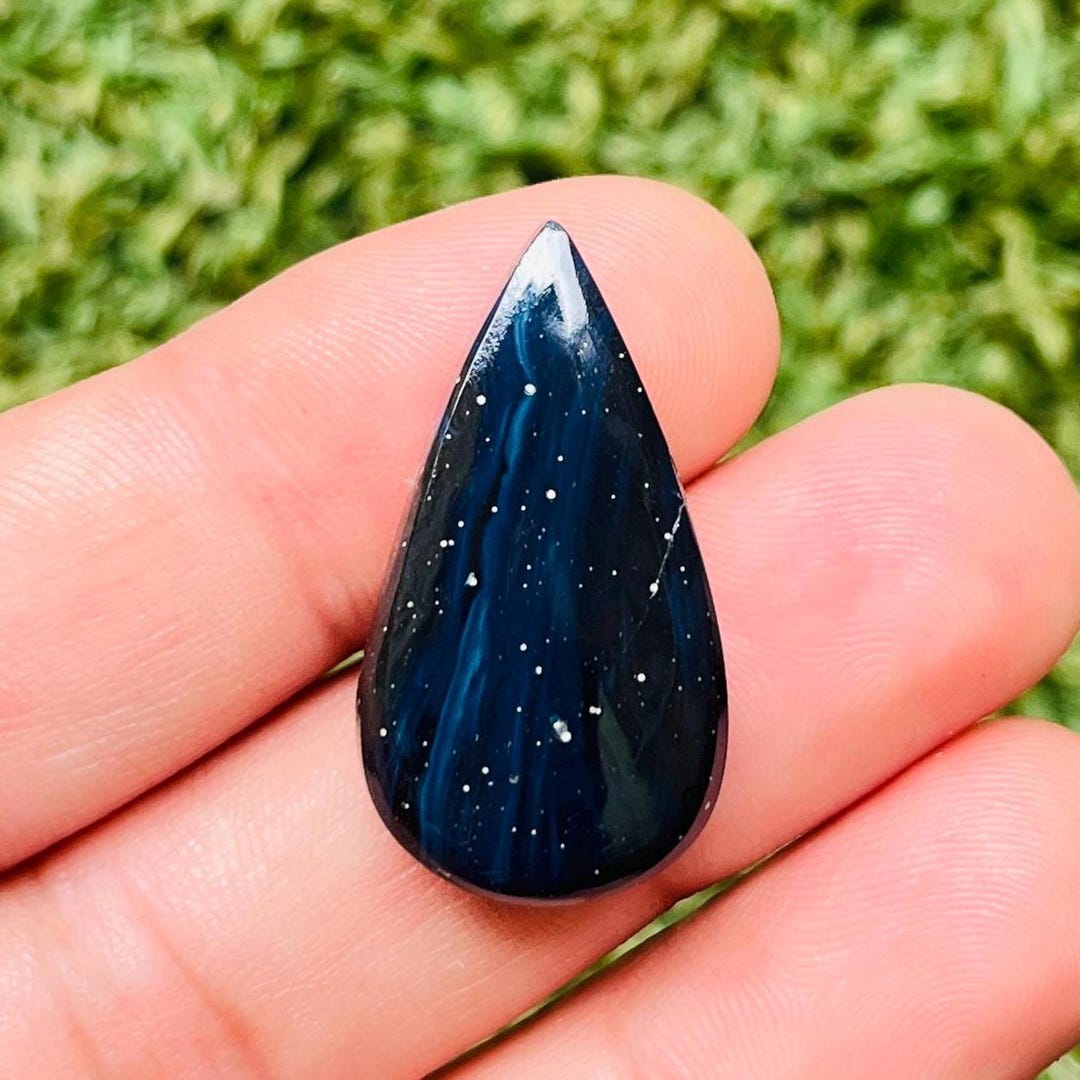 A One Top Sieber Agate Blue Slag Copper Cabochon | Natural Blue Slag ...