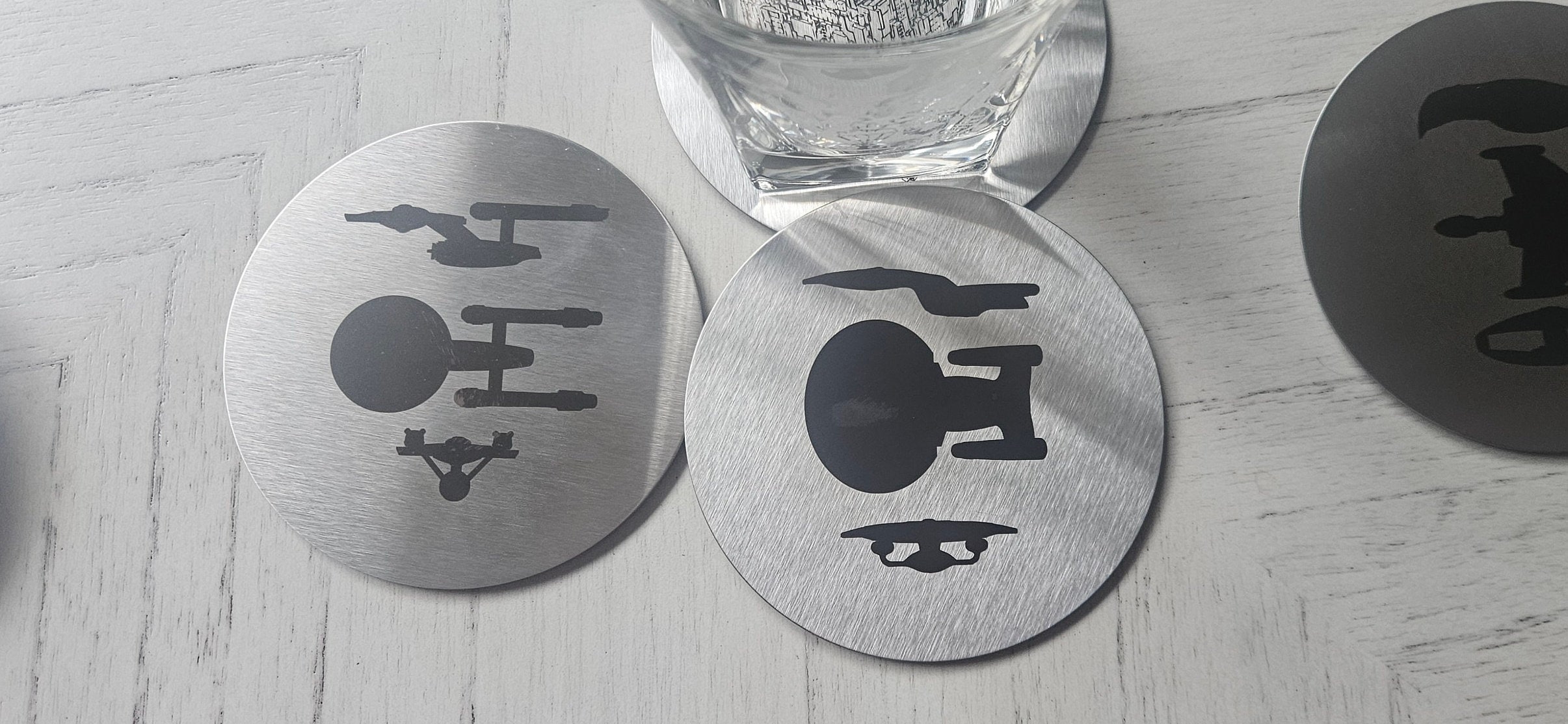 Star Trek Themed Laser-engraved Stainless Coasters - Iconic Ships ...