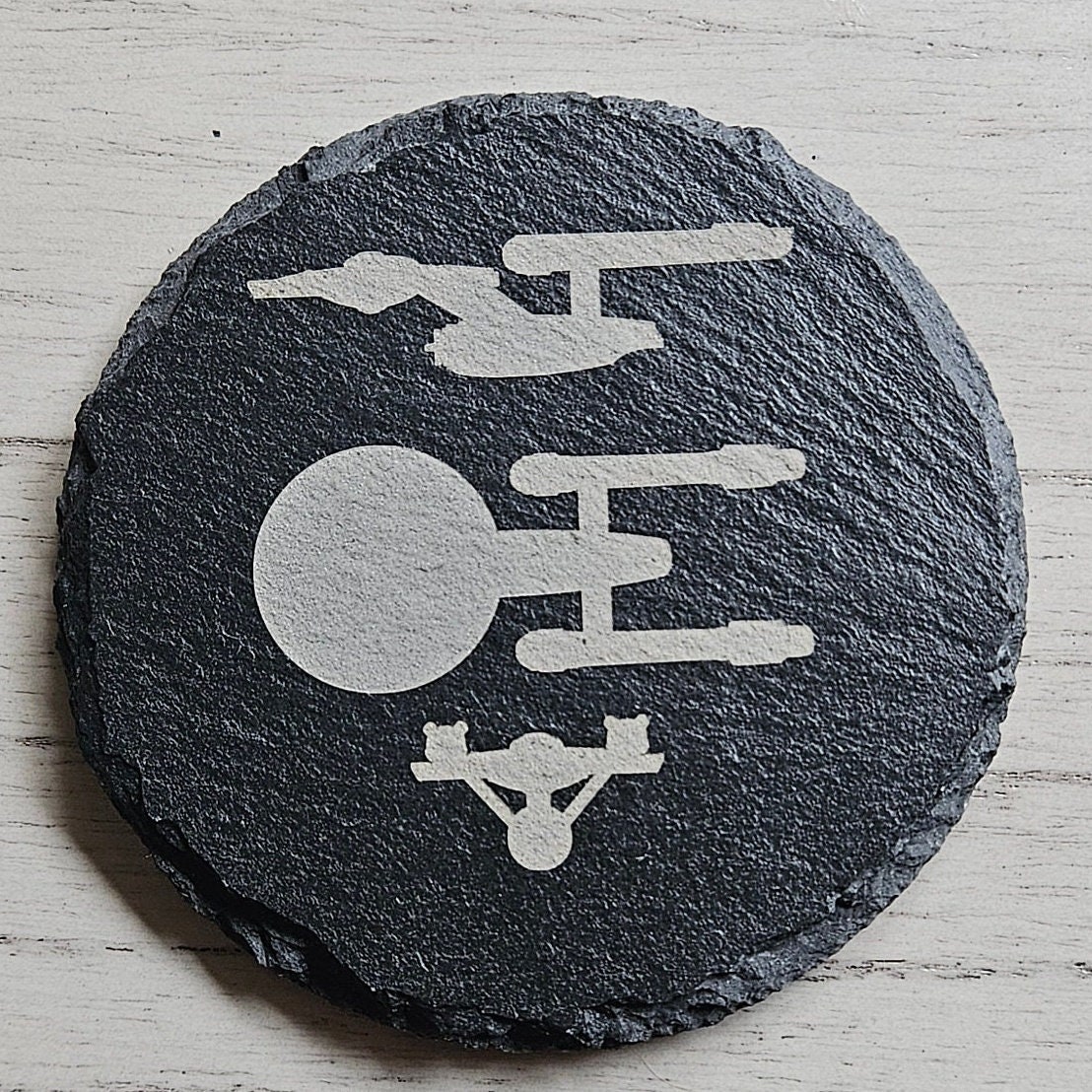 Star Trek Themed Laser-engraved Slate Coasters - Choose Your Iconic ...