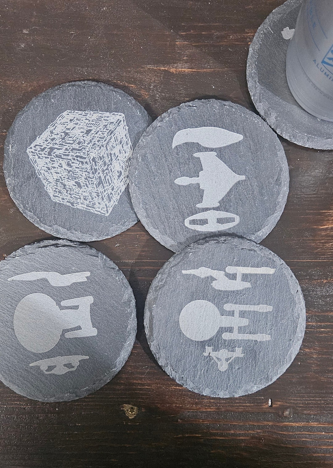 Star Trek Themed Laser-engraved Slate Coasters Complete Set of 10 ...