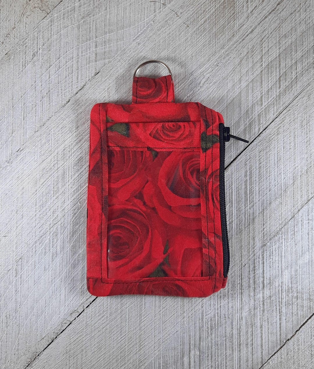 Red Roses ID Pouch, ID Holder, Pocket Wallet, Romantic Floral, Queen of ...