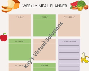 July Printable Weekly & Monthly Meal Planner Menu Prep - Etsy