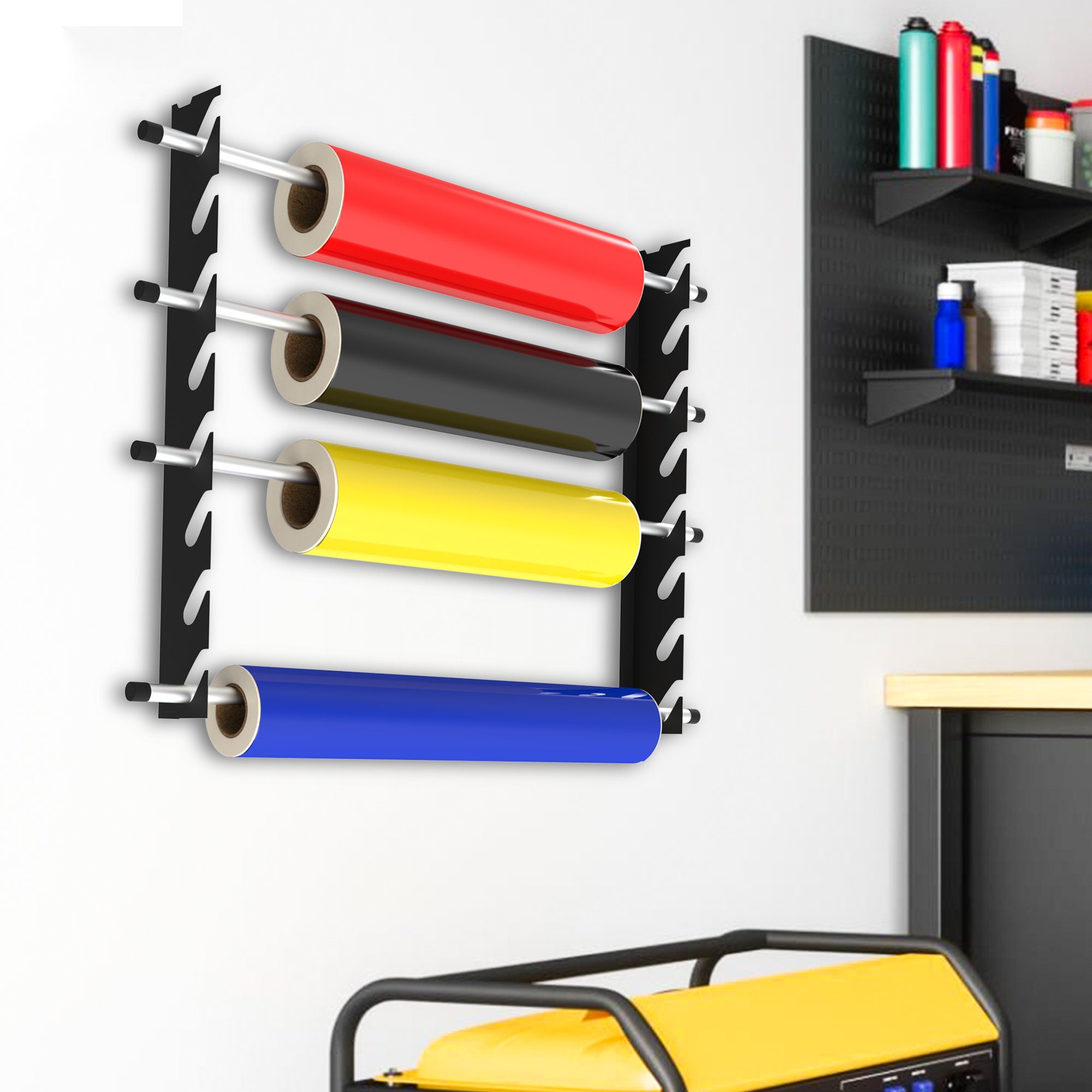 Vinyl roll wall mount storage rack store