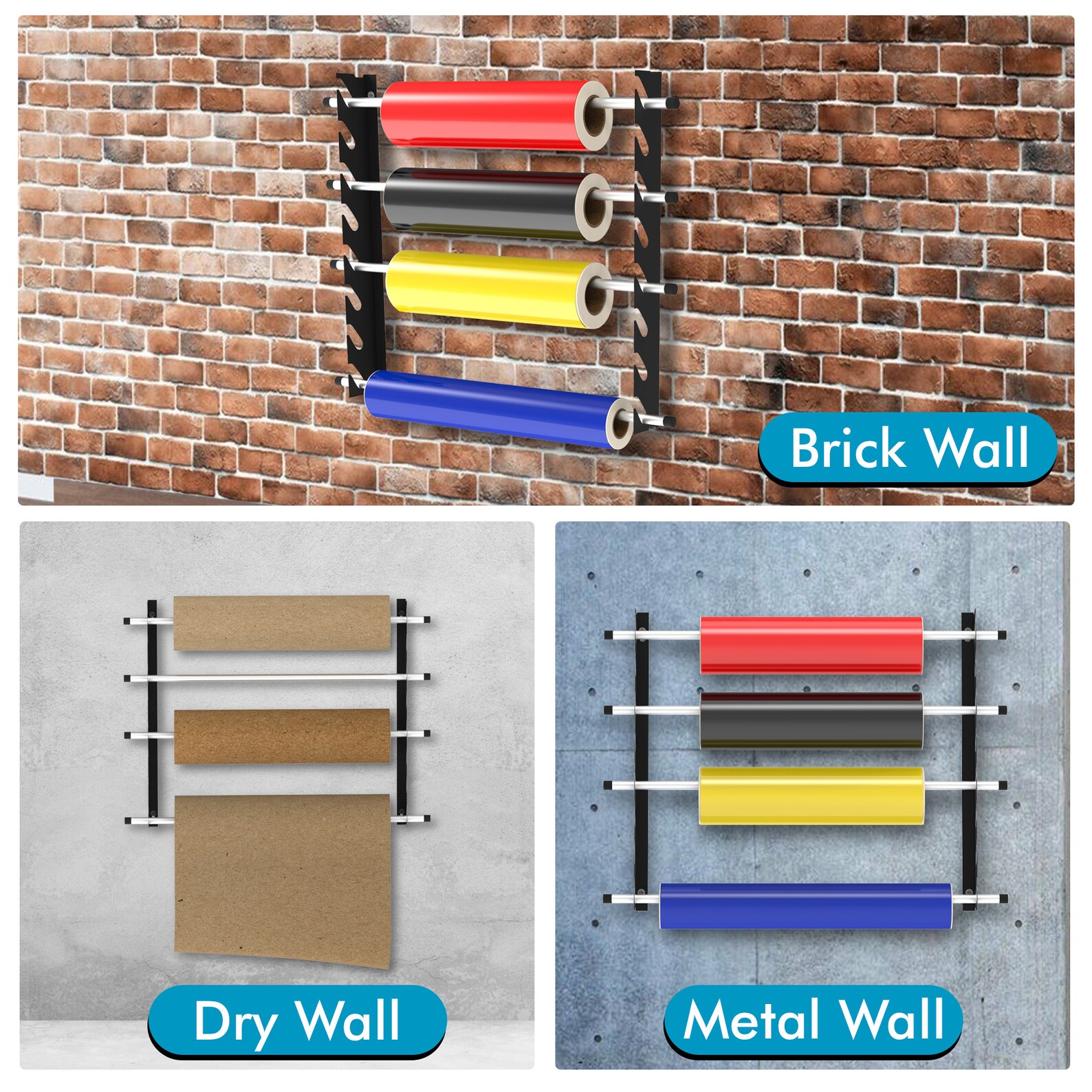 Car Wrap Vinyl Roll Wall Mount Holder Dispenser Paper Packing 156cm US ...