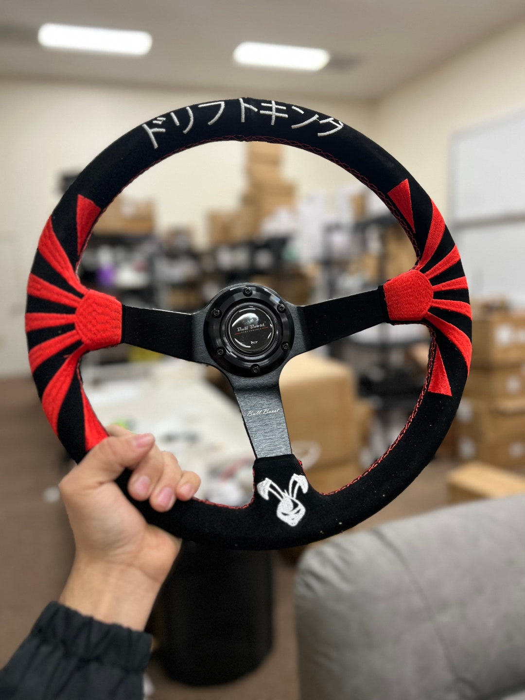 3”deep Dish JDM 6-BOLT Steering Wheel Racetrack Strong Grip Suede ...