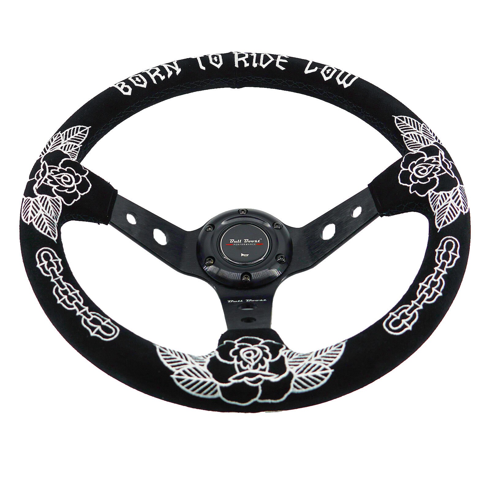 CUSTOM ROSE 3” Deep Dish JDM 6-bolt Steering Wheel Racetrack Strong ...